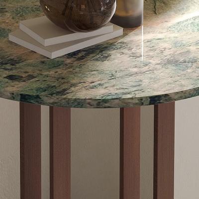 China Matt Rose Gold Metal and Marble Side Table 500mm for Hotel Living Room for sale