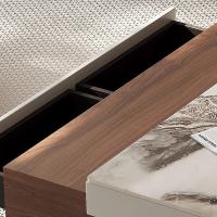 China Oak Wood Coffee Table Ceramic Top Square Coffee Table With Drawers for sale