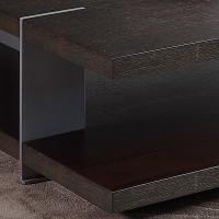 China Oak Wood Square Coffee Table 1000x1000x330mm with Stainless Steel Legs Natural Dark Oak for sale