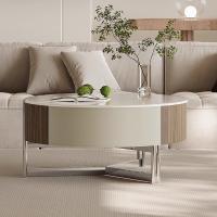 China Ceramic Top Round Coffee Table Wood Table Home Use for sale
