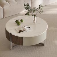 China Ceramic Top Round Coffee Table Wood Table Home Use for sale