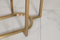 China Modern Marble Iron Coffee Table with Brushed Gold Base Customizable Top 80cm for sale