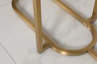China Modern Marble Iron Coffee Table with Brushed Gold Base Customizable Top 80cm for sale