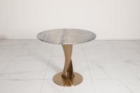 China Natural Marble Top Coffee Table with Stainless Steel Legs Customizable 80cm for sale