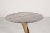 China Natural Marble Top Coffee Table with Stainless Steel Legs Customizable 80cm for sale