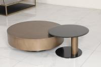 China Modern Coffee Table Stainless Steel Wood Iron Matte Mirror Finish Customizable for sale