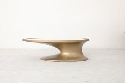 China Oval Natural Marble Top Dining Table 1400x750mm Brushed Gold Stainless Steel Base for sale