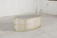 China Modern Wood Top Coffee Table with Stainless Steel Frame Matte Finish Customizable Leg Colors for sale