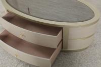 China Modern Wood Top Coffee Table with Stainless Steel Frame Matte Finish Customizable Leg Colors for sale