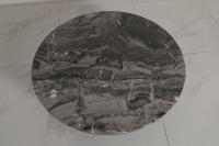 China Brushed Stainless Steel Round Coffee Table with Natural Marble Top 80cm for sale