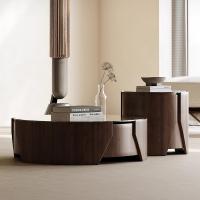 China Marble Central Coffee Table 900mm Natural Stone Top Solid Wood Legs Living Room Hotel for sale