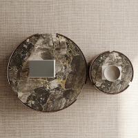 China Marble Central Coffee Table 900mm Natural Stone Top Solid Wood Legs Living Room Hotel for sale