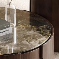China Marble Central Coffee Table 900mm Natural Stone Top Solid Wood Legs Living Room Hotel for sale