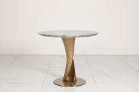 China Natural Marble Top End Table Stainless Steel Base Minimalist Side Table 2 for sale