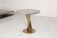 China Natural Marble Top End Table Stainless Steel Base Minimalist Side Table 2 for sale