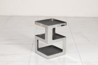 China Customizable Stainless Steel Coffee End Table with Tempered Glass Top Modern Design for sale