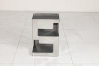 China Customizable Stainless Steel Coffee End Table with Tempered Glass Top Modern Design for sale
