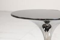 China MSJ Stainless Steel Coffee End Table 18x18x20 inch Black Glass Top Customizable for sale
