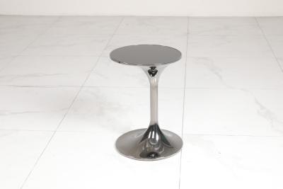 China MSJ Stainless Steel Coffee End Table 18x18x20 inch Black Glass Top Customizable for sale
