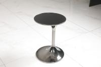 China MSJ Stainless Steel Coffee End Table 18x18x20 inch Black Glass Top Customizable for sale