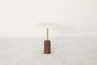 China Natural Marble Top Round End Table Stainless Steel Base for sale