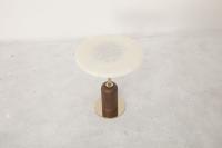 China Natural Marble Top Round End Table Stainless Steel Base for sale