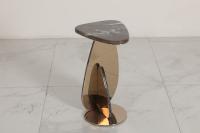 China Customized Stainless Steel Coffee End Table with Marble Top Modern Minimalist Style 2pcs MOQ for sale