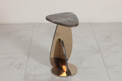 China Customized Stainless Steel Coffee End Table with Marble Top Modern Minimalist Style 2pcs MOQ for sale