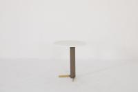 China Modern Minimalist Coffee End Table with Natural Marble Top Customizable Wood or Metal Base for sale