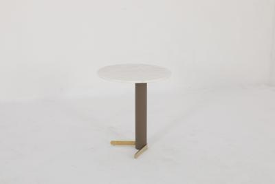 China Modern Minimalist Coffee End Table with Natural Marble Top Customizable Wood or Metal Base for sale