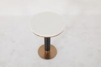 China Solid Wood Dining Table with Ceramic Top Customizable Stainless Steel Base for sale