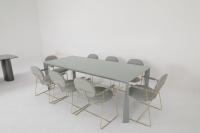 China Ceramic Top Dining Room Tables With Customized Metal Steel Base for sale