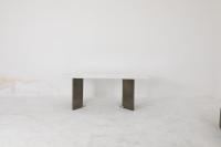 China Customizable Marble Top Dining Table with Stainless Steel Base 2pcs MOQ for sale
