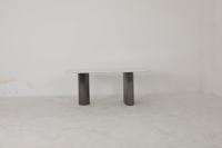China Modern Dining Table with Natural Marble Top and Stainless Steel Base 180cm for sale