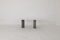 China Modern Dining Table with Natural Marble Top and Stainless Steel Base 180cm for sale