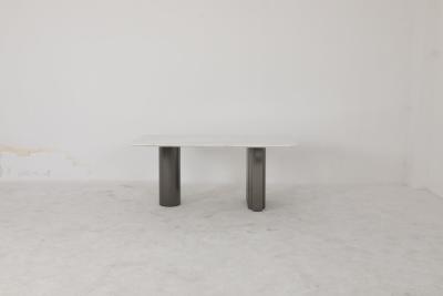China Modern Dining Table with Natural Marble Top and Stainless Steel Base 180cm for sale