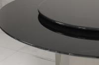 China Customizable Solid Wood Dining Table with Glass Top Round Table for Home Use for sale