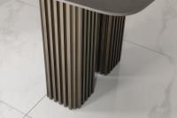 China Customized Ceramic Top Dining Table With Stainless Steel Base Bronze Finish for sale