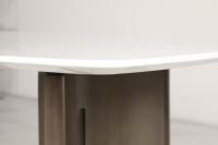 China Customizable Marble Dining Table with Stainless Steel Base 4 Seats for sale