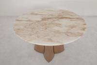 China Modern Marble Top Round Dining Table With Rose Gold Base for sale
