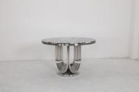 China Customized Stainless Steel Frame Natural Marble Top Dining Table For Home Use for sale