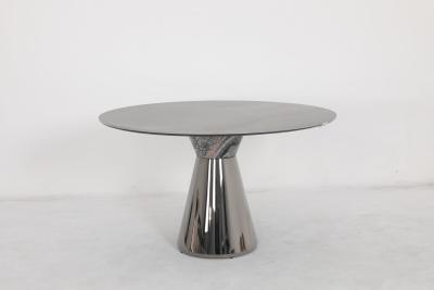 China Stainless Steel Base Dining Table with Natural Marble Top Customizable 4 Seats for sale