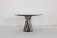 China Stainless Steel Base Dining Table with Natural Marble Top Customizable 4 Seats for sale