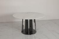 China Customizable Stainless Steel Base Marble Dining Table for Hotel Restaurant 2pcs MOQ for sale