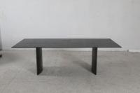 China Modern Rectangle Dining Table With Customizable Top And Stainless Steel Base for sale