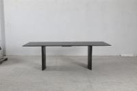 China Modern Rectangle Dining Table With Customizable Top And Stainless Steel Base for sale
