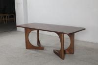 China Modern Oak Wood Top Dining Table Customized Wood Finish Rectangle for sale