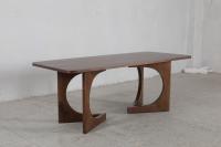 China Modern Oak Wood Top Dining Table Customized Wood Finish Rectangle for sale