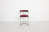 China Modern Fabric Dining Chair 1 Seater with Silver or Bronze Studs Rubberwood Legs for sale