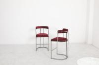 China Modern Fabric Dining Chair 1 Seater with Silver or Bronze Studs Rubberwood Legs for sale